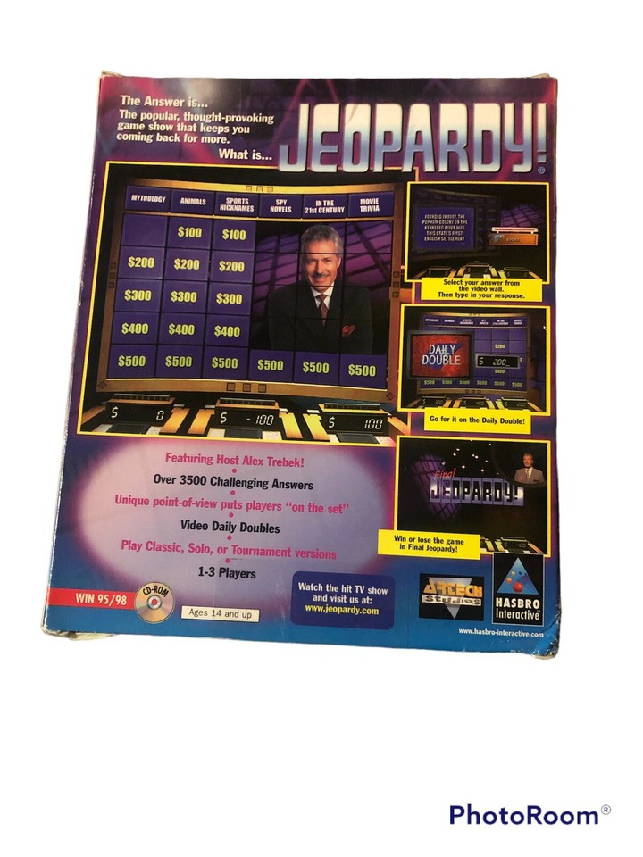 Jeopardy! CD-ROM 1998 PC Video Game, Windows 95/98 Hasbro Interactive ...