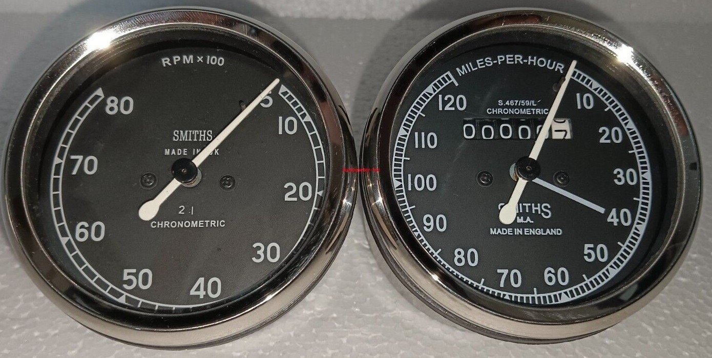 Smiths Tachometer 8000 rpm M12x1 thread 4:1 ratio Clockwise+ 120 mph ...