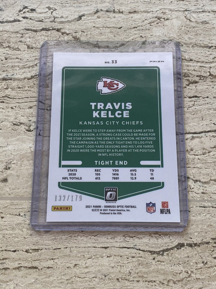 2021 Optic TRAVIS KELCE Dark Blue /179 Card #33 Chiefs | eBay