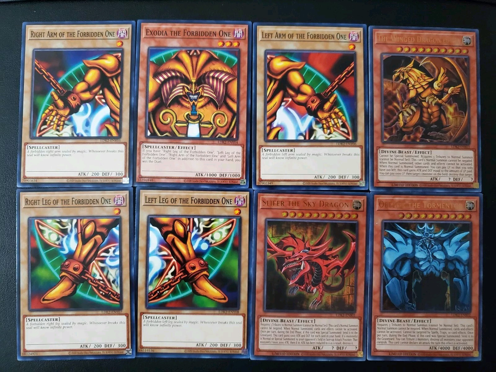 YUGIOH Exodia The Forbidden One (5 Card Set) LDK2 Common Complete ...