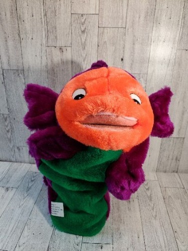Vintage Purple, Orange, And Green Fish Plush Puppet Toy 1998 Art's Toys ...