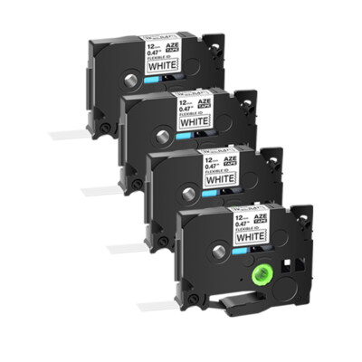 4PK TZeFx231 Tz Tze Fx231 Black on White Flexible Label Tape For ...