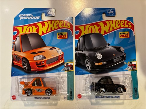 Hot Wheels Tooned ‘94 Toyota Supra & Porsche 911 Turbo 3.6 (lot of 2 ...