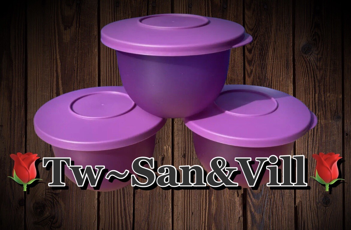 Tupperware Mini Impressions Colorful Bowls Set of 3 New 550ml purple ...