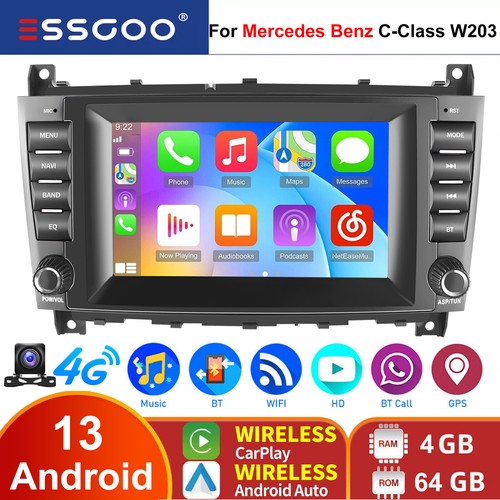 For Mercedes Benz C-Class W203 W209 BT Android 13.0 GPS Car Stereo ...