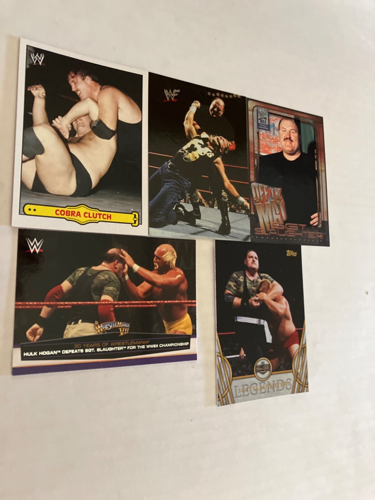 5 sgt seargent slaughter wrestling cards see scan | eBay