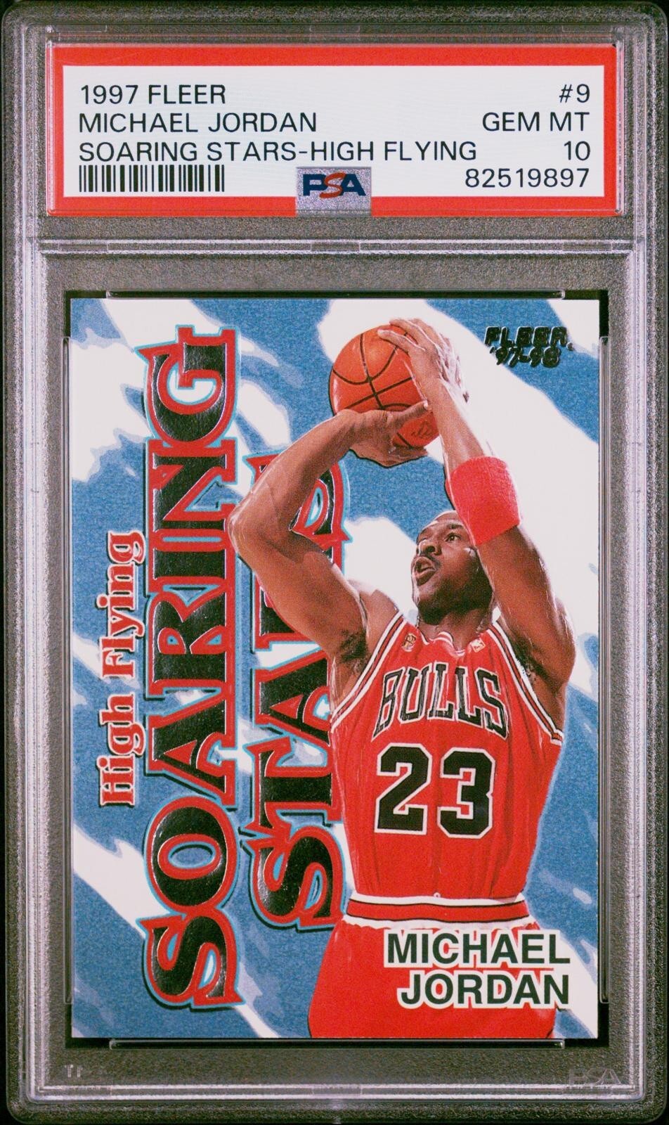1997-98 Fleer Soaring Stars High Flying #9 Michael Jordan Bulls HOF PSA ...
