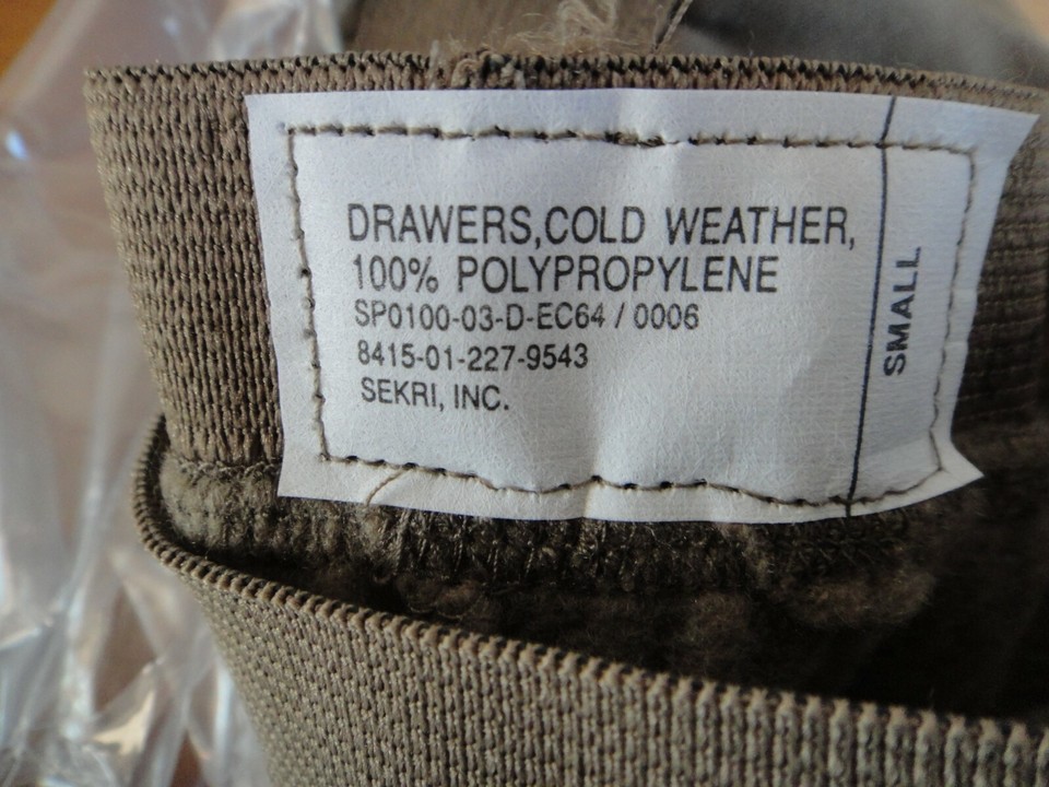 Set of MILITARY POLYPRO Top & Bottom Underwear - Extreme Cold - NIB ...