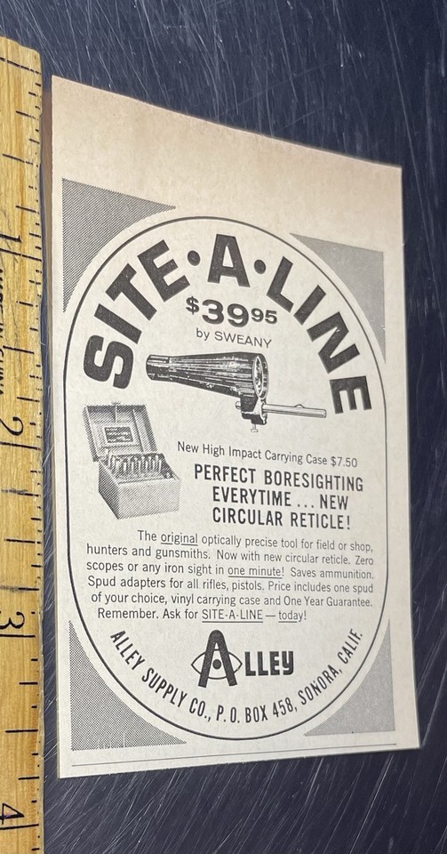 Vintage Ad Alley Supply Sweany Site-A-Line Precision Bore-Sighter ...