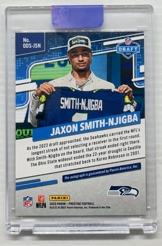 2023 Panini Prestige Jaxon Smith-Njigba Draft Day Signatures RC Auto # ...