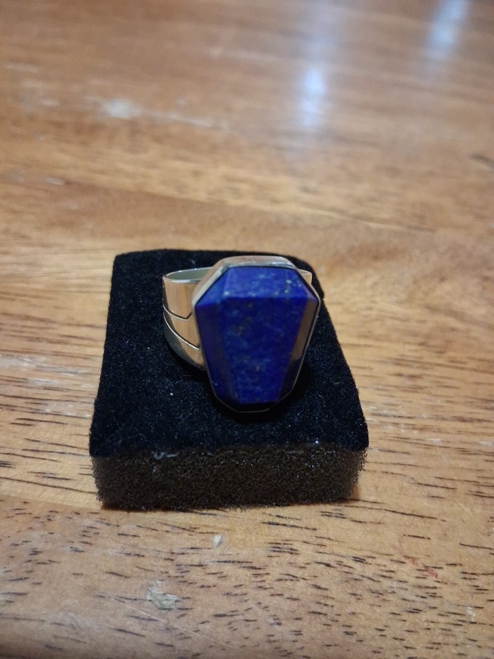 Desert rose trading company faceted Blue Stone sterling silver band ...