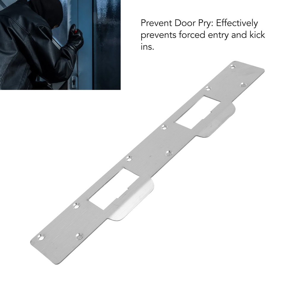 New Reinforced Door Strike Plate Double Holes Easy Install Security ...