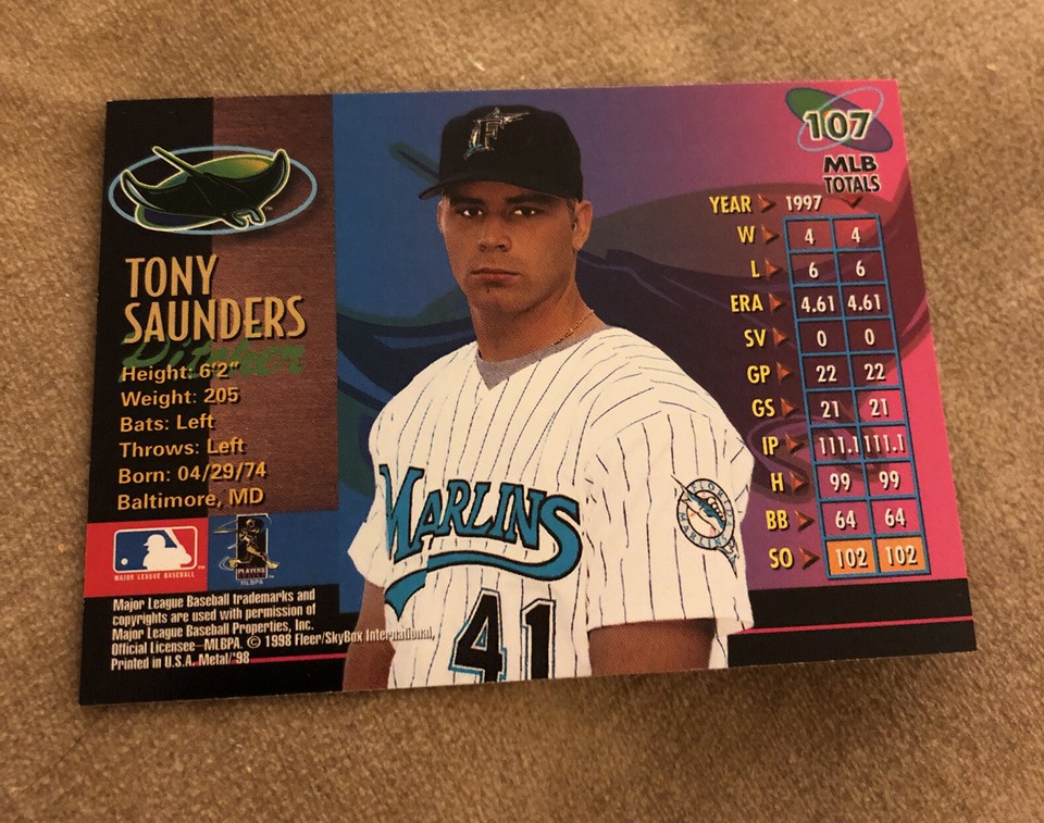 1998 Metal Universe Tampa Bay Devil Rays Baseball Card #107 Tony ...