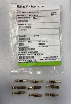 Lot of 9 66740-6 Socket Contact Gold Crimp 12-16 AWG Power TE / AMP | eBay