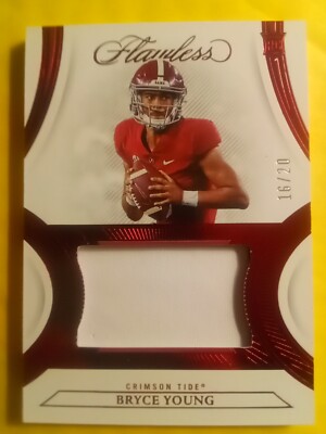 2023 Panini Flawless Bryce Young Rookie RUBY Jersey Patch True RC #16/ ...