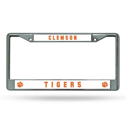 NCAA Clemson University Tigers CHROME LICENSE PLATE FRAME college | eBay