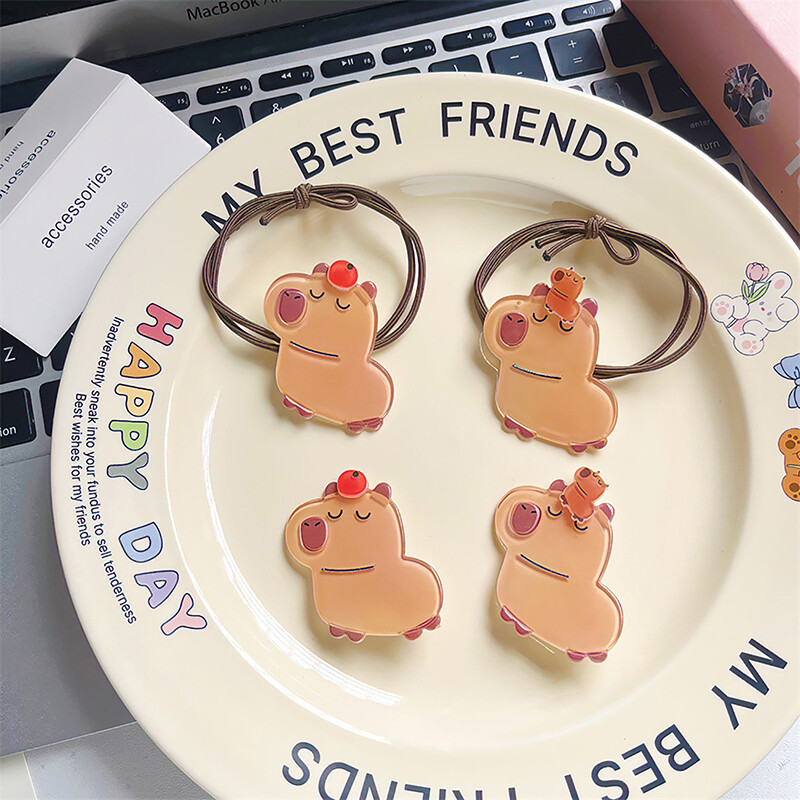 Autumn New Style Maillard Style Capibara Hair Rope Girl Duckbill Clip ...