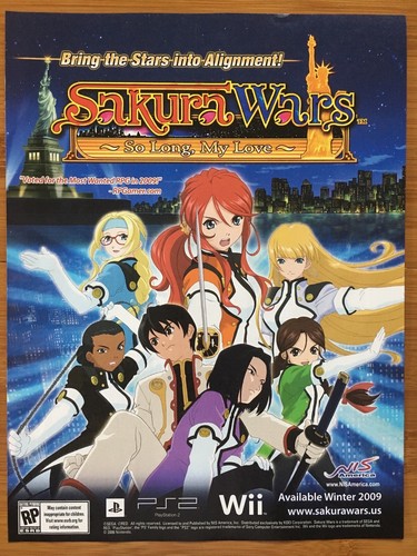 2010 Sakura Wars So Long, My Love Wii PS2 2010 Print Ad/Poster Promo ...