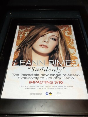 Leann Rimes Suddenly Rare Original Radio Promo Poster Ad Framed! | eBay