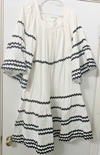 Lisa Marie Fernandez Target Dress Womens Medium M Black White Ric Rac ...