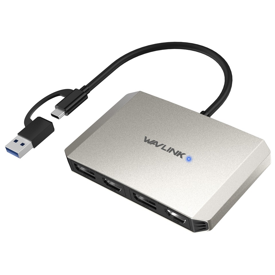 WAVLINK Displaylink Hub USB C/USB A to Dual 4K DisplayPort Dual HDMI ...
