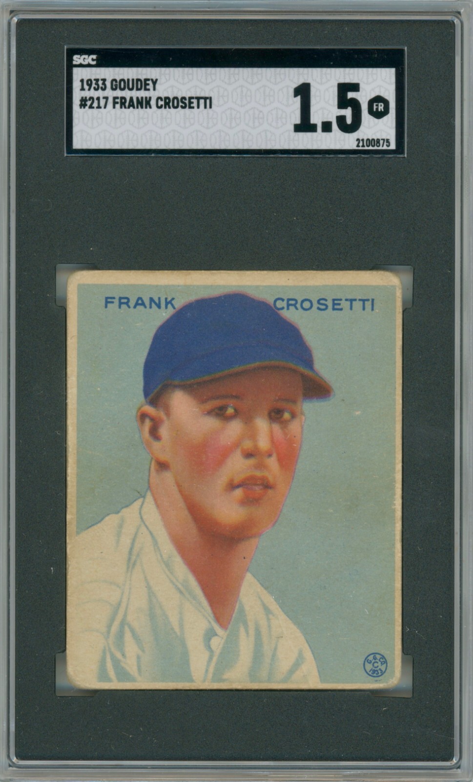 1933 Goudey Big League Chewing Gum - R319 #217 Frank Crosetti (RC) for ...