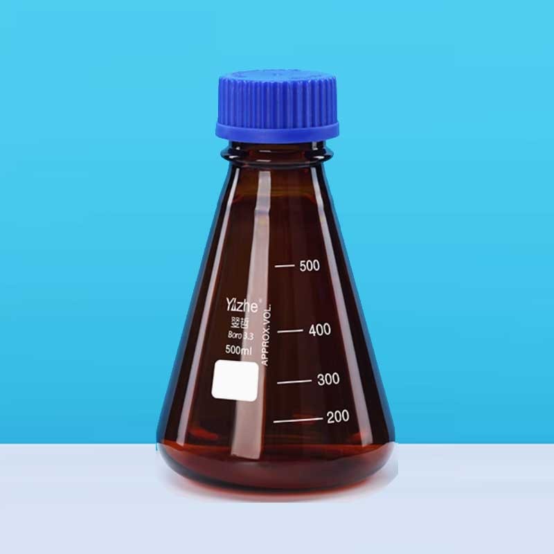 500ml Amber Erlenmeyer Flask with Screw Cap Chemistry Laboratory ...