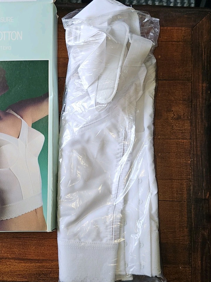 NEW Sears Bra White Poly-Cotton 42C Adjustable Back Closure Support ...
