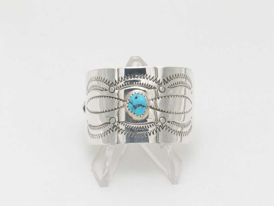 Native American Sterling Silver and Turquoise Navajo Handmade Ponytail ...