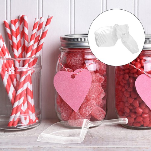 12 Pcs Mini Ice Shovel Food Container Scoopers Clear Plastic Scoops ...