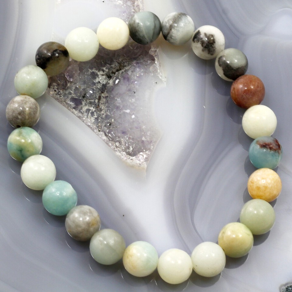 8MM Bead Handmade Natural Gemstone Balance Bracelet Round Healing ...