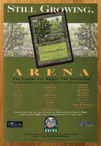 1996 Magic The Gathering Arena League Print Ad/Poster MTG CCG TCG Card ...