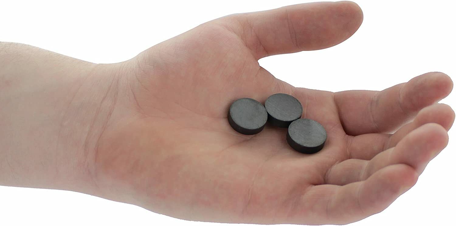 100Pc Powerful Magnetic Full Round Ferrite Solid Magnet Discs (3/4" x 1 ...