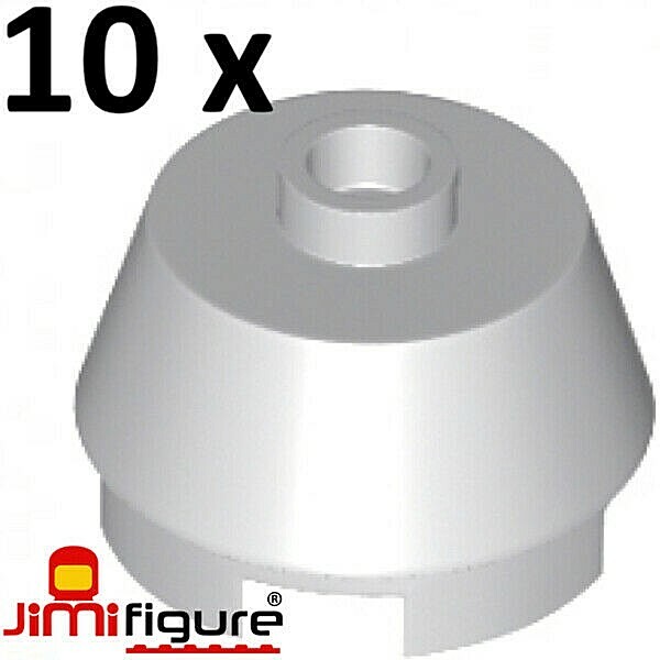 NEW 10 x LEGO Cone Round 2x2 Truncated Light Bluish Grey 98100 Genuine ...