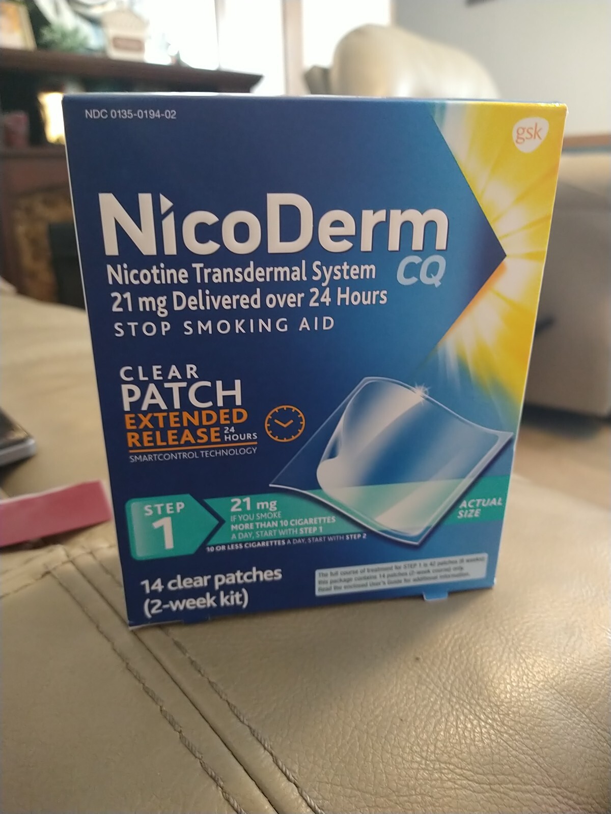 NicoDerm CQ Step 1 Stop Smoking Aid Clear Nicotine Patches - 14 Count ...
