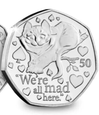 2021 IOM Alice through The Looking Glass Collection 50p 🇮🇲 Cheshire cat ...
