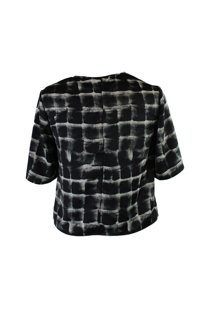 Rachel Roy Green Black Short-Sleeve Printed Bell-Sleeve Blouse S | eBay