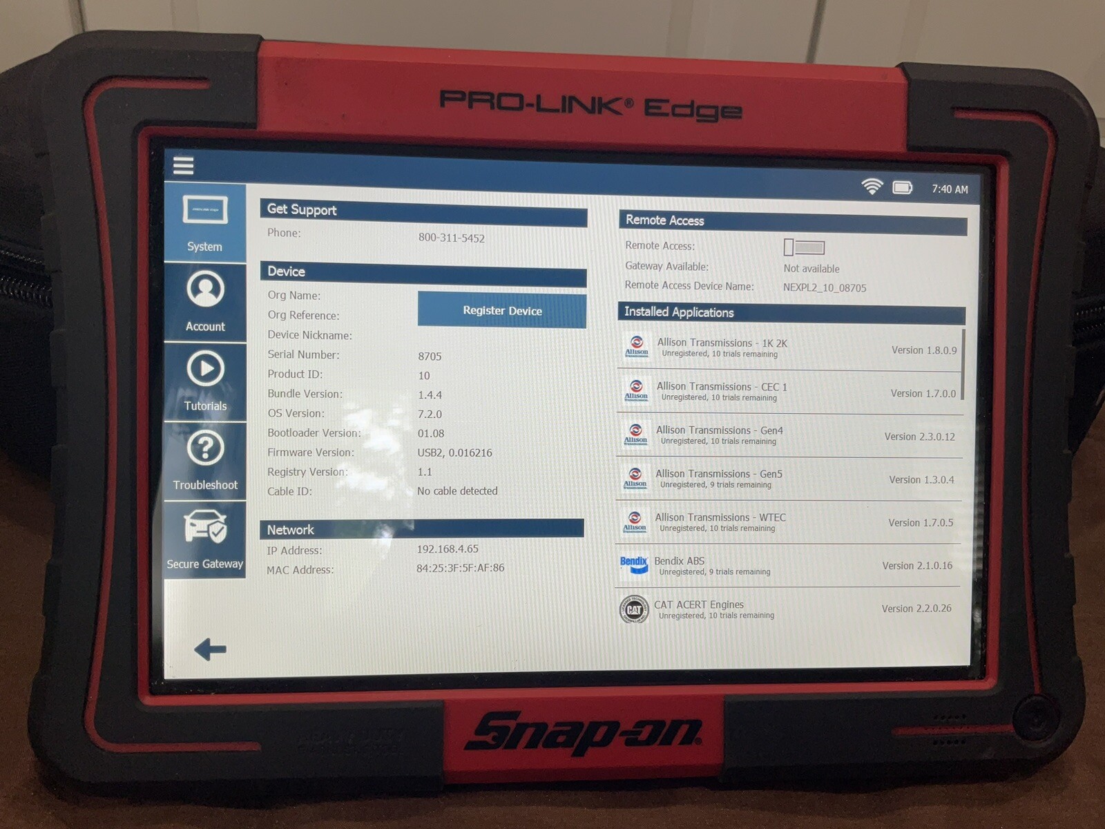 Snap-on Pro-link Edge Heavy Duty Scanner Scan Tool Touchscreen ...