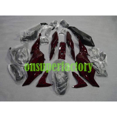 Red Forged Carbon Fiber Fairing Kit Set For Yamaha FZ07 MT-07 MT07 2012 ...