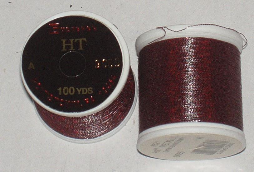 2 SPOOLS FISHING ROD WINDING THREAD GUDEBROD METALLIC DARK BURGUNDY "D ...