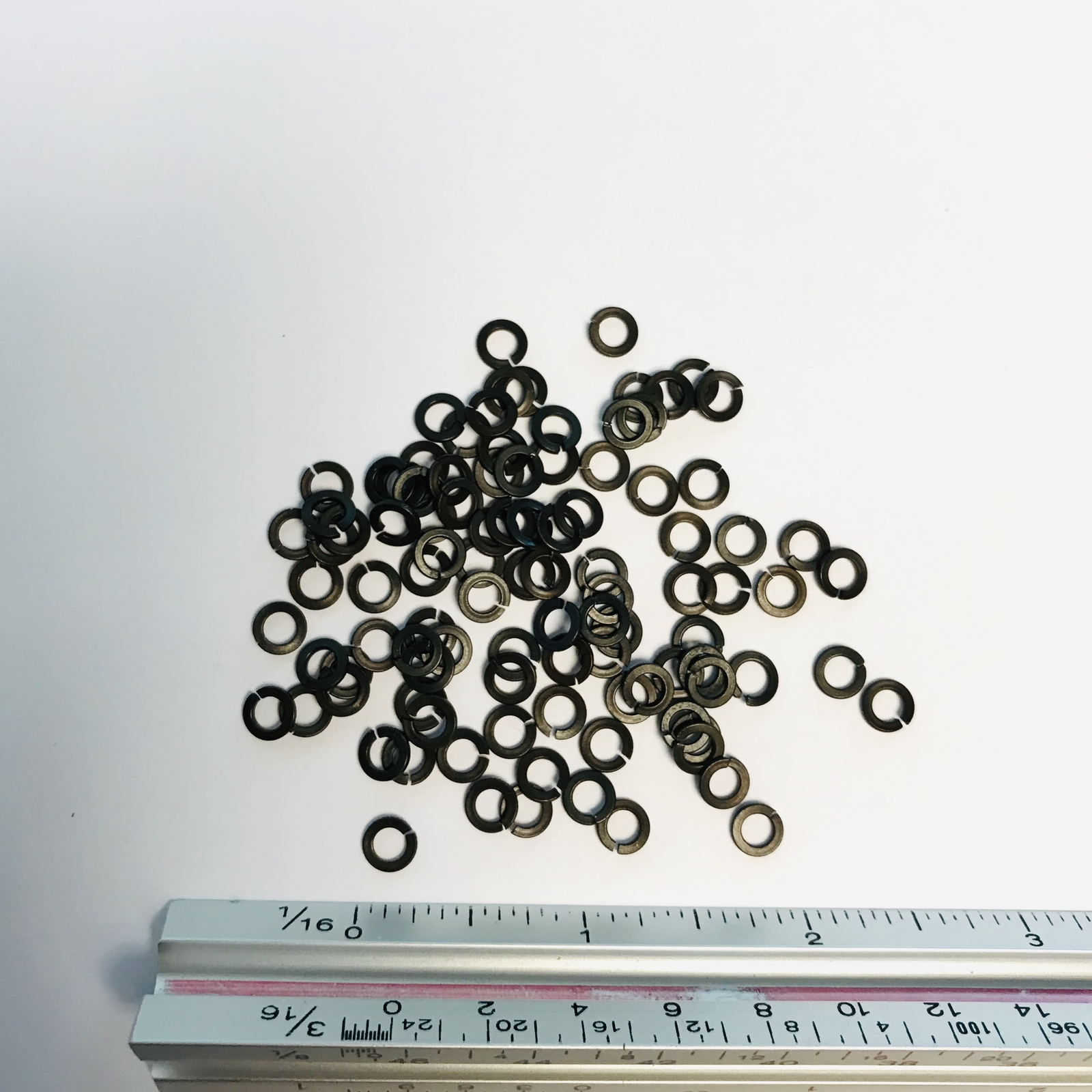 (PKG of 100) #6 Split Ring Lock Washer, Black Oxide Steel, 0.25” OD x 0 ...