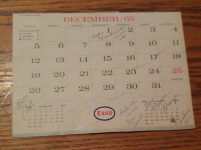 000 Vintage Esso Calendar Page Only December 1965 | eBay