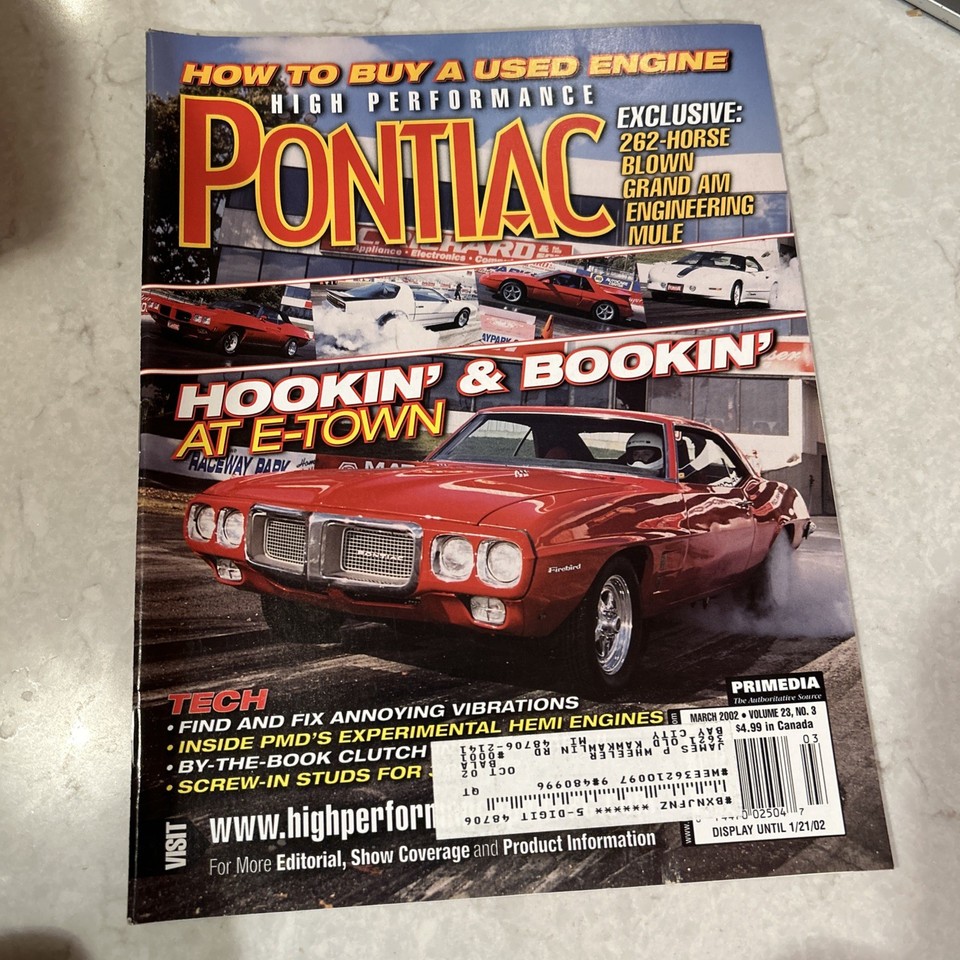 Rare High Performance Pontiac Magazine Firebird GTO Trans Am March 2002 ...