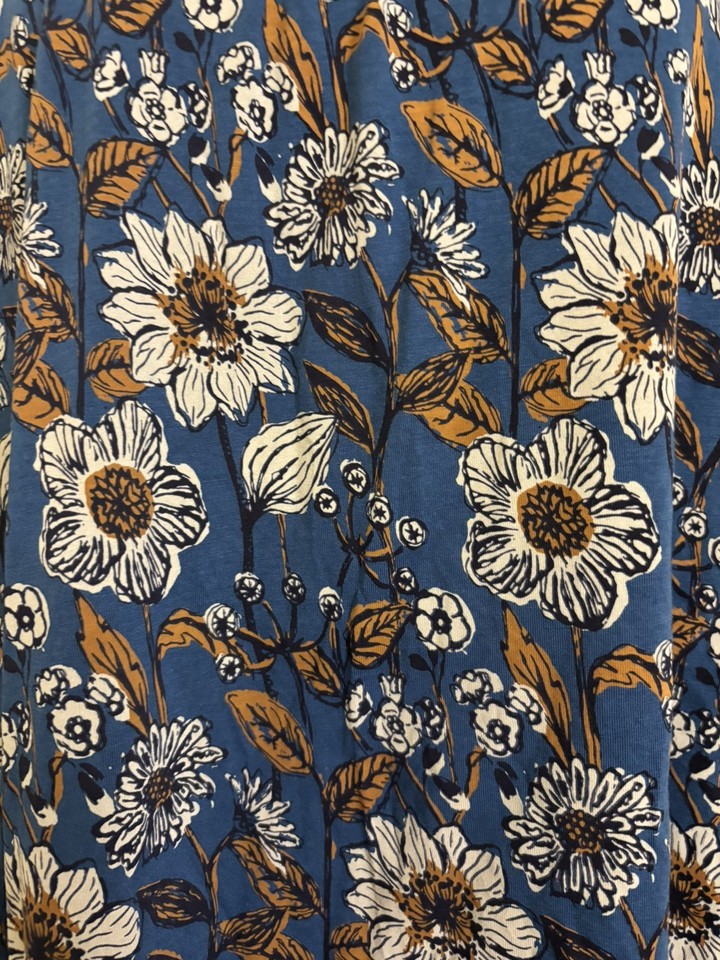 Ladies Seasalt Cornwall Apple Tree Floral Top UK 24 Blue Teal Bamboo ...