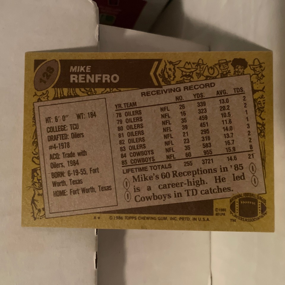 Mike Renfro -TCU- Dallas Cowboys Autographed Card | eBay