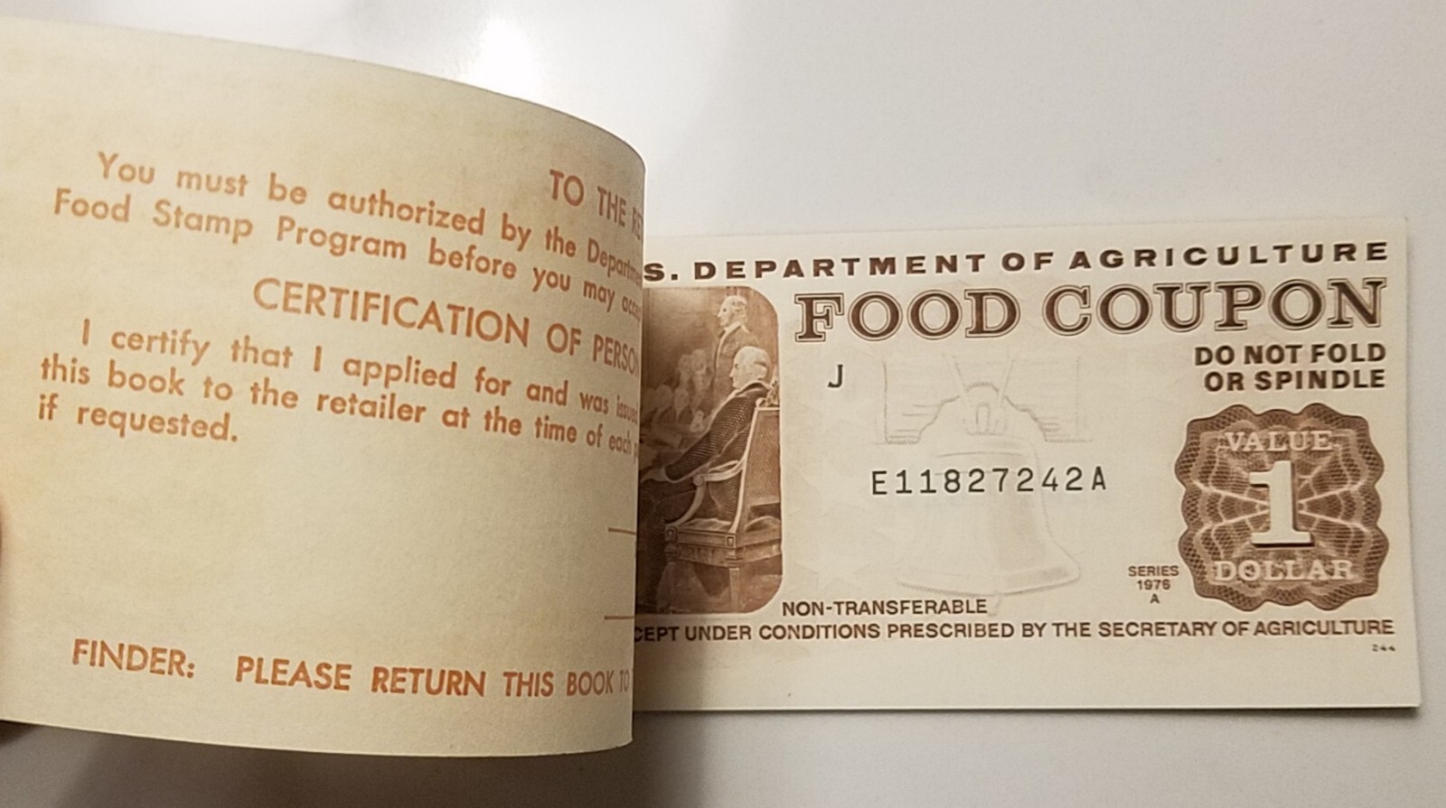 USDA Food Coupons Book Value $65 Incomplete 3 $1 & 3 $5 1976 A Mint | eBay