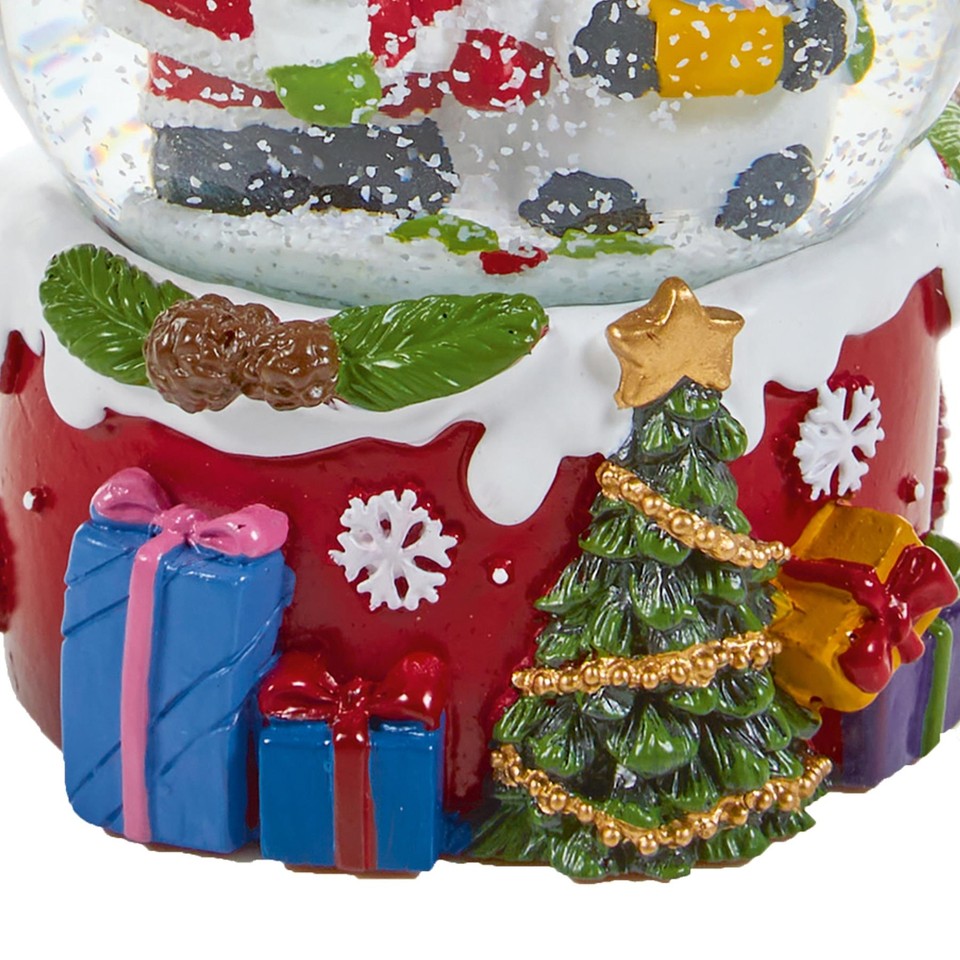 Christmas Red Base Snow Globe Waterball 9cm - Santa and Snowman | eBay