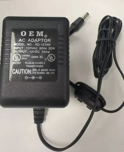 AC POWER ADAPTER AD-121AN 120VAC 60HZ 20W 12VDC 1AMP Class 2 ...