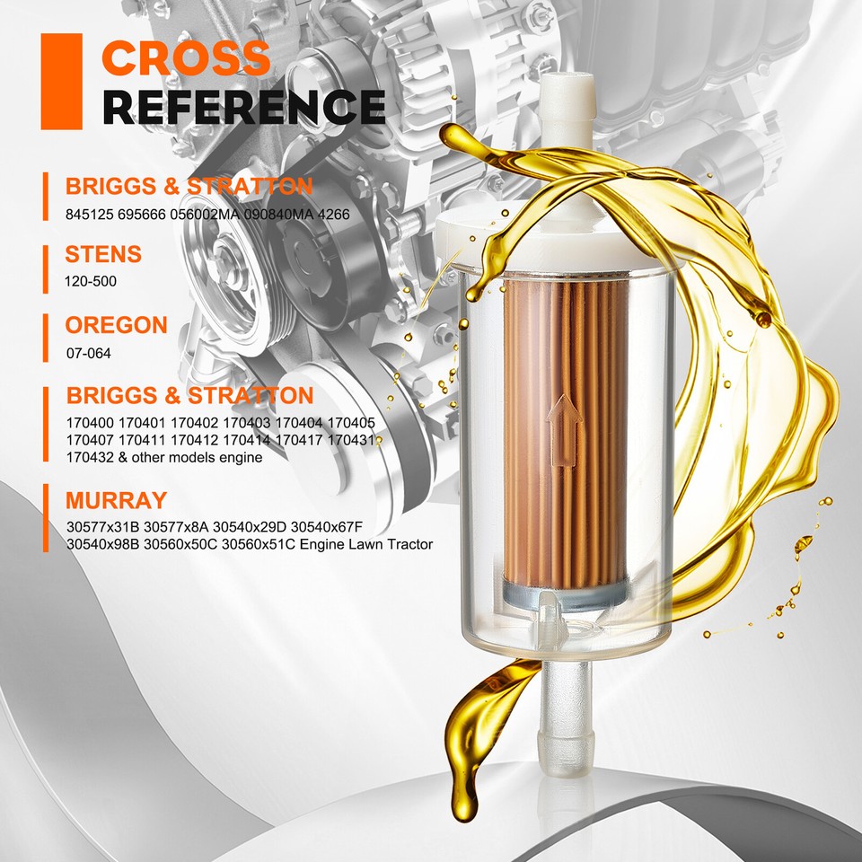845125 695666 Fuel Filter for Brigs and Straton 691035 493629 MTD ...