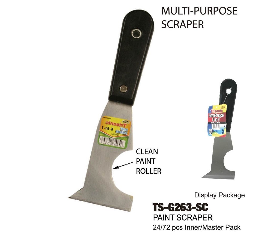 6 in 1 Paint Scraper - Multi-Purpose Various surfaces, Wood, Metal ...